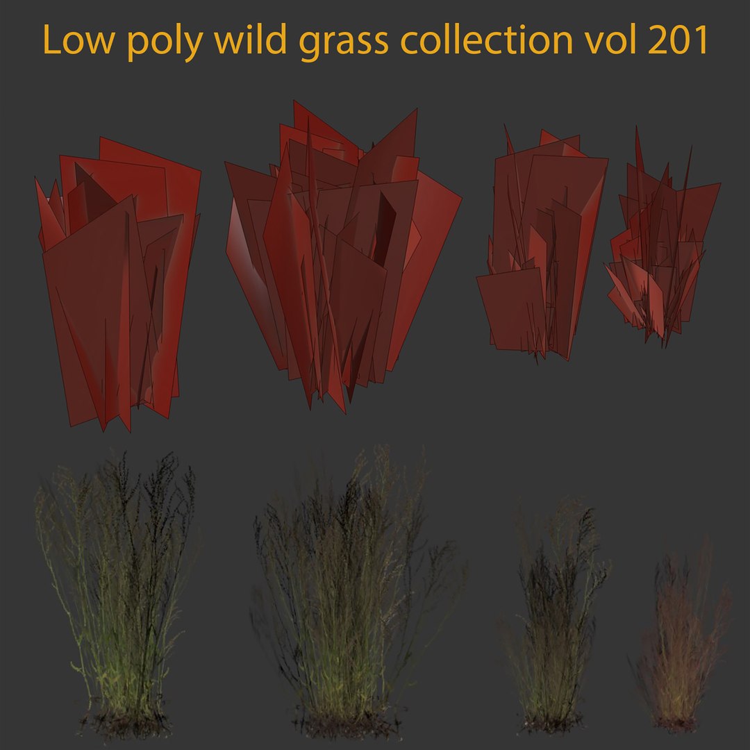 3D Low Poly Wild Grass Collection Vol 201 - TurboSquid 2057727