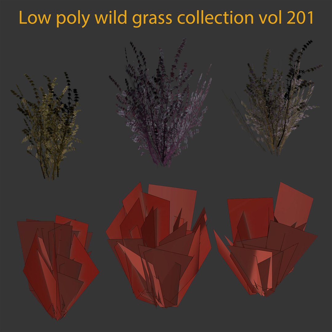 3D Low Poly Wild Grass Collection Vol 201 - TurboSquid 2057727