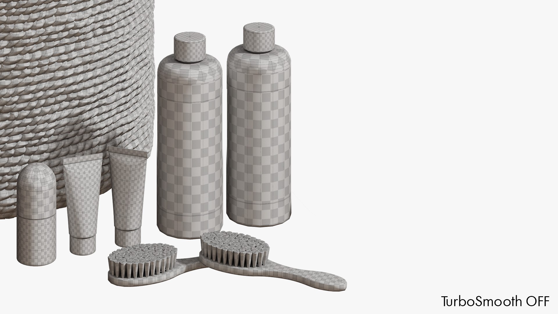 3D Bathroom Set With Baskets And Skincare Products Model - TurboSquid ...