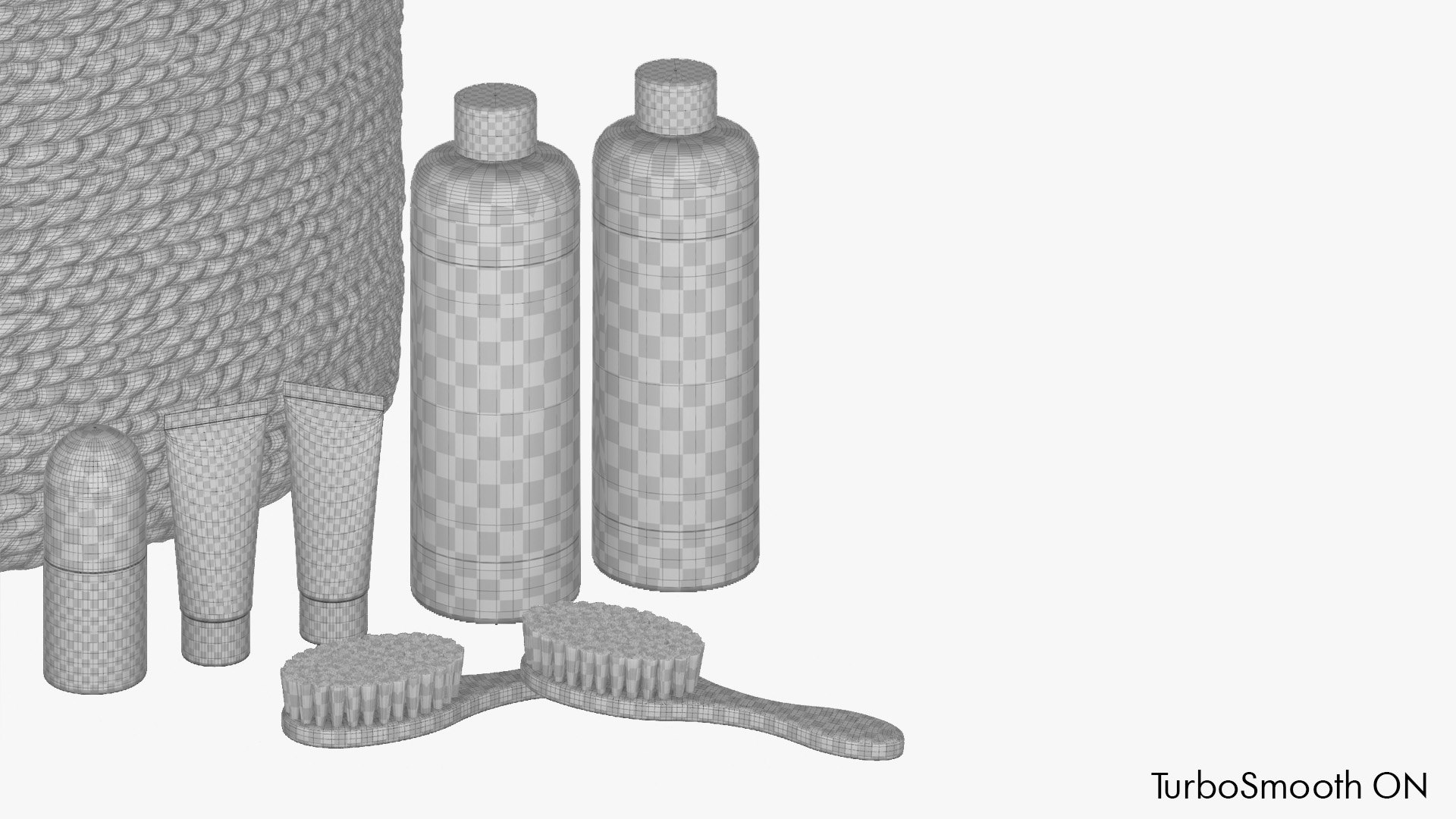 3D Bathroom Set With Baskets And Skincare Products Model - TurboSquid ...