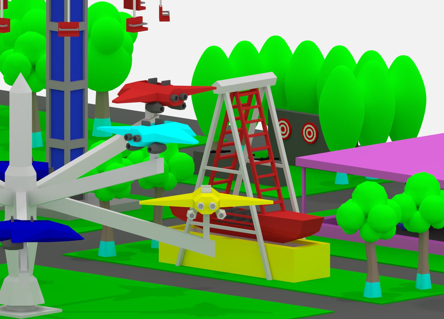 3D cartoon park simple - TurboSquid 1477041