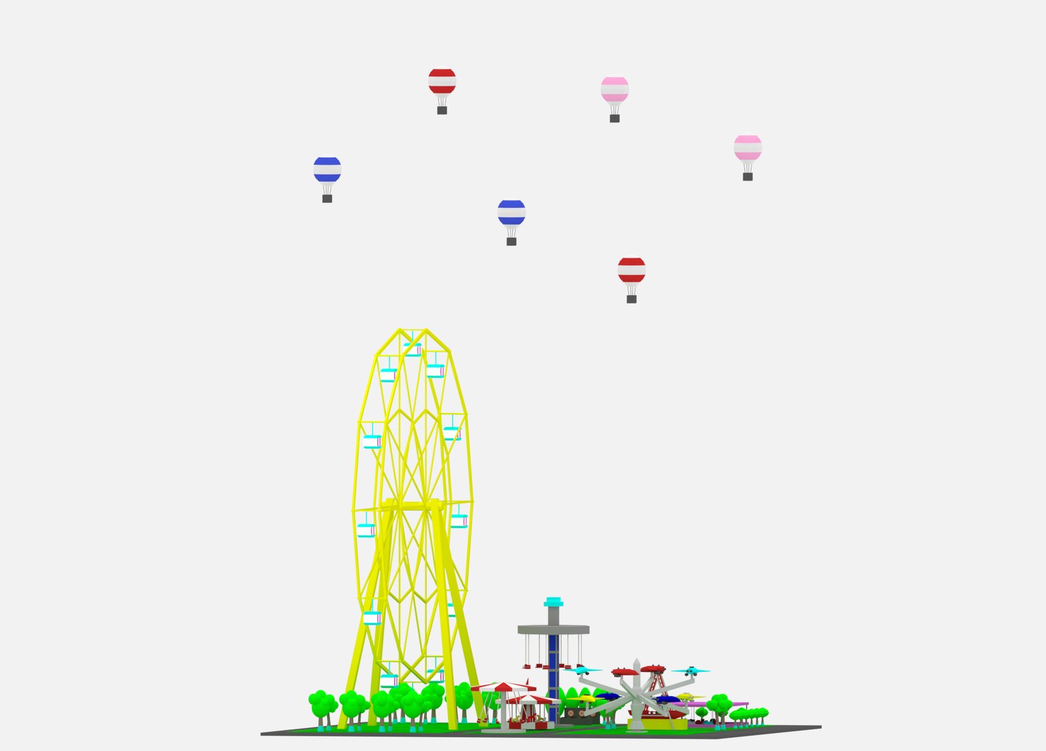 3D cartoon park simple - TurboSquid 1477041
