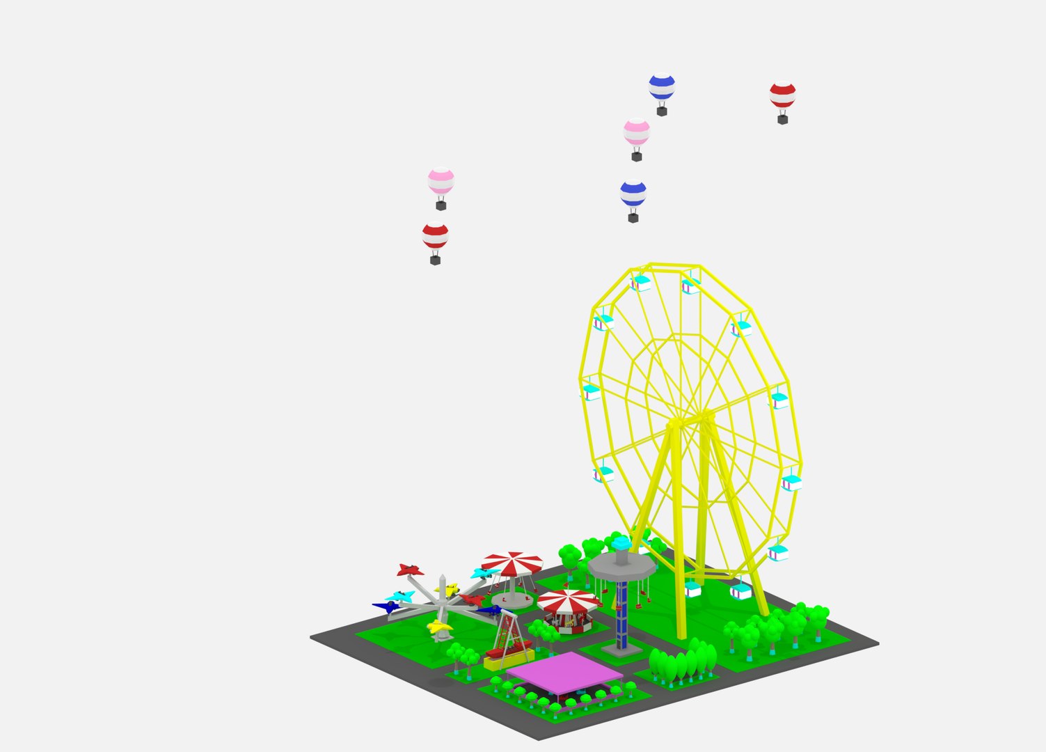 3D cartoon park simple - TurboSquid 1477041
