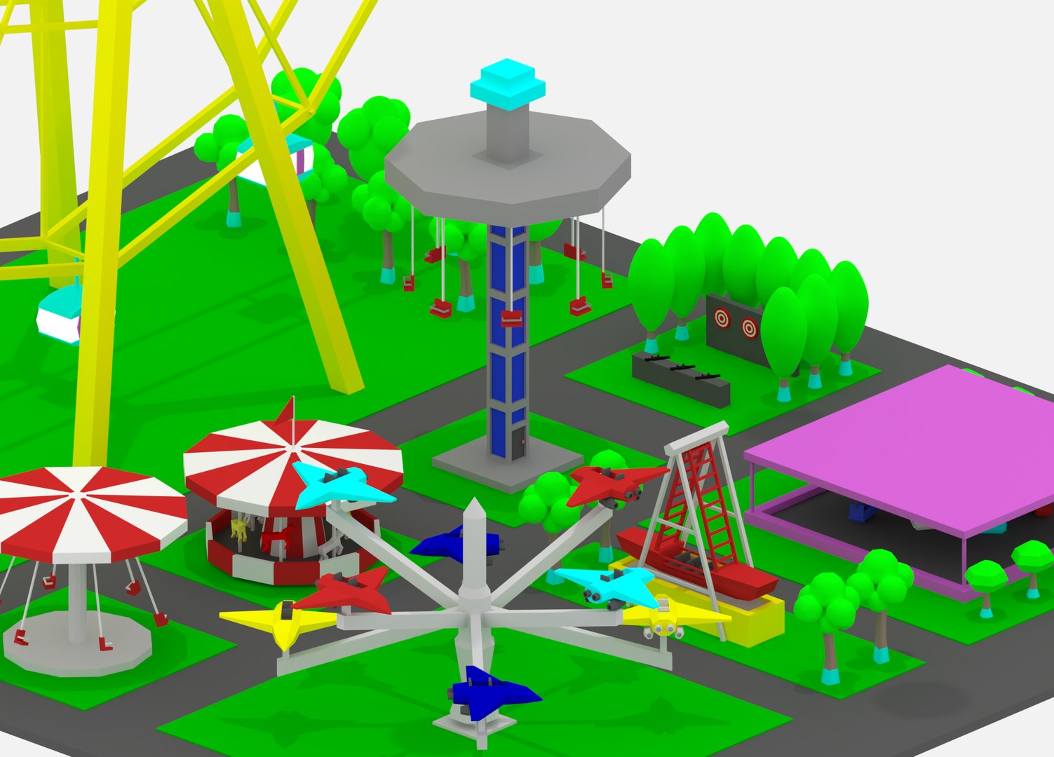 3D cartoon park simple - TurboSquid 1477041