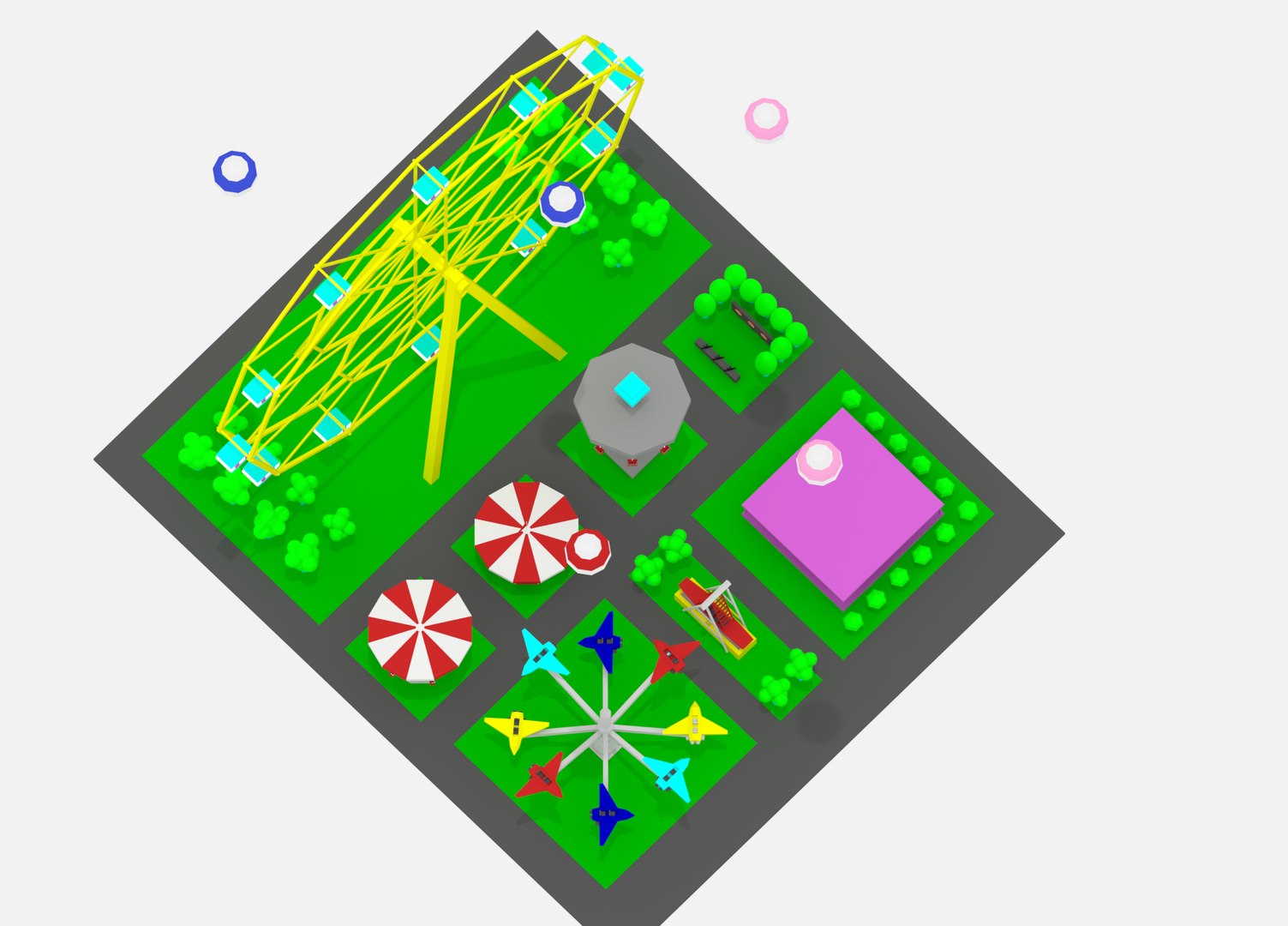 3D cartoon park simple - TurboSquid 1477041