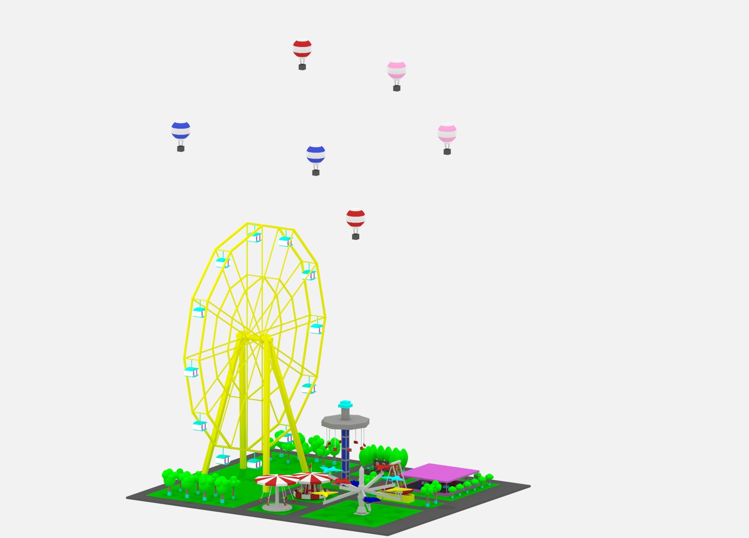 3D cartoon park simple - TurboSquid 1477041