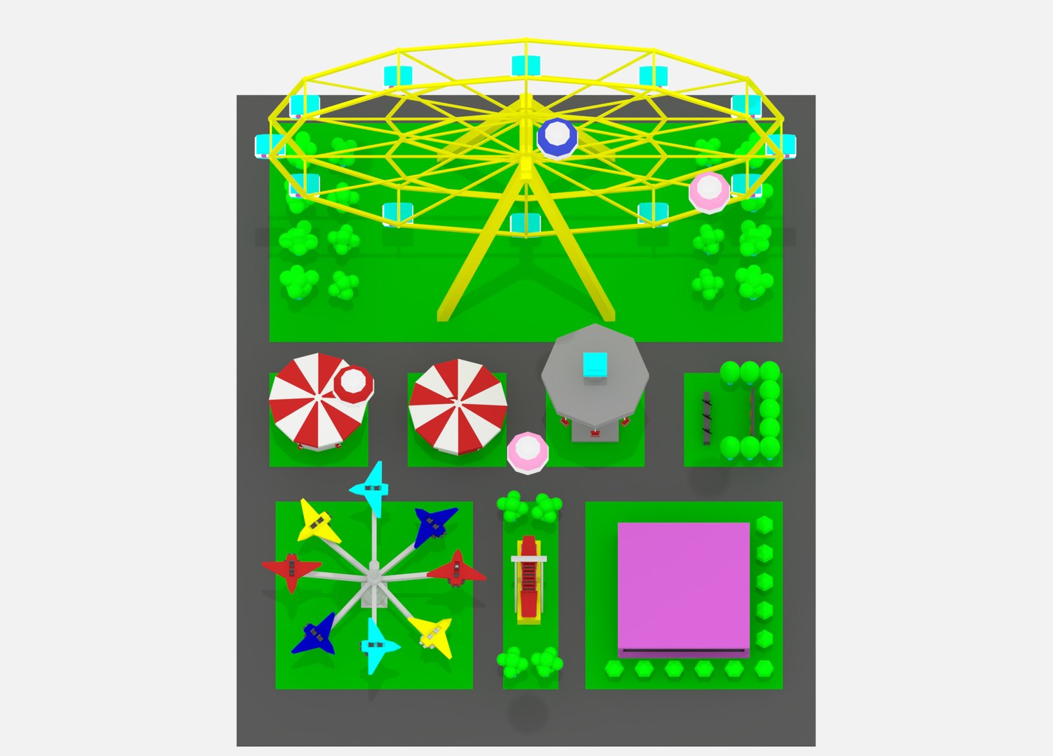 3D cartoon park simple - TurboSquid 1477041