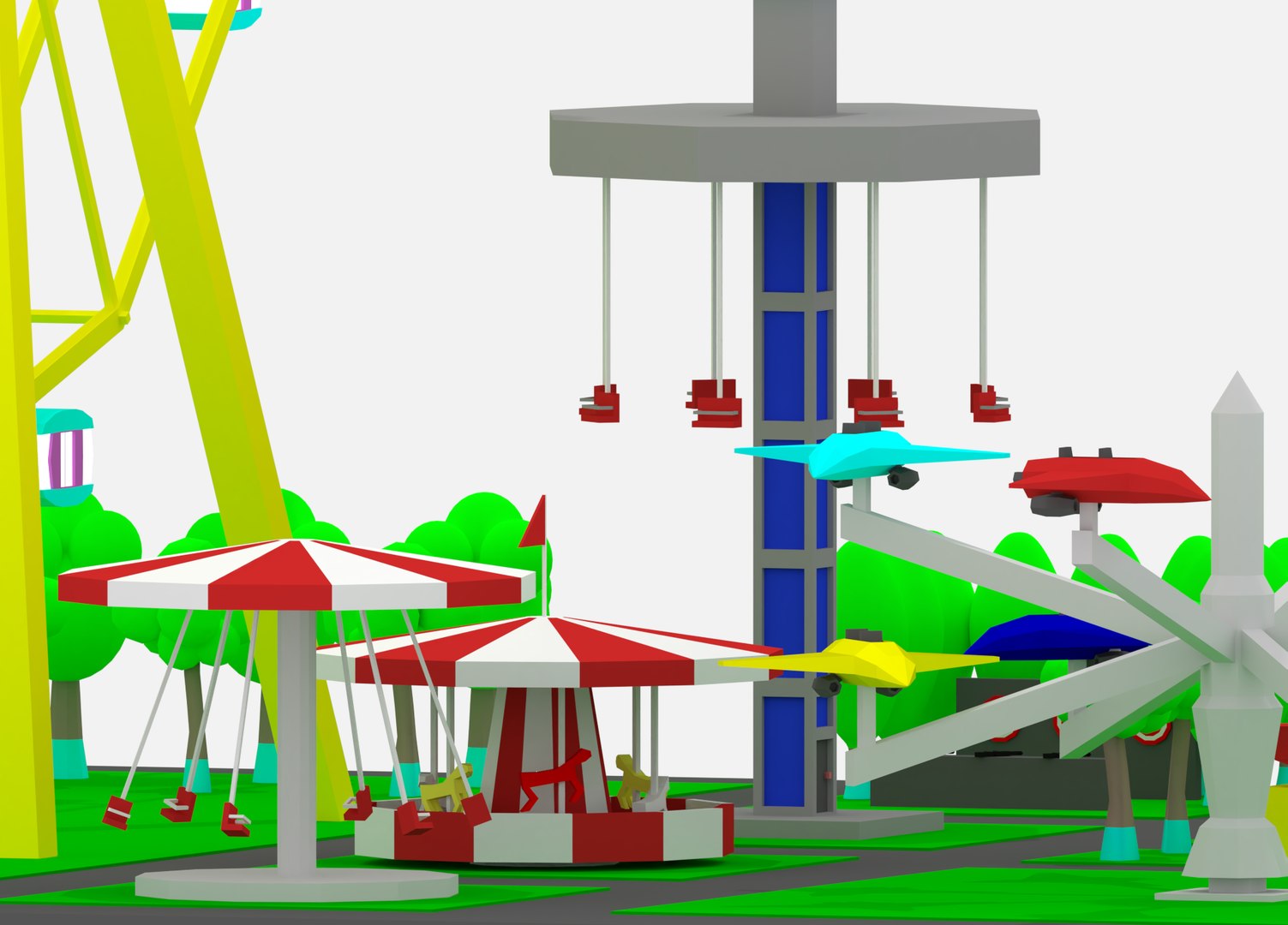 3D cartoon park simple - TurboSquid 1477041