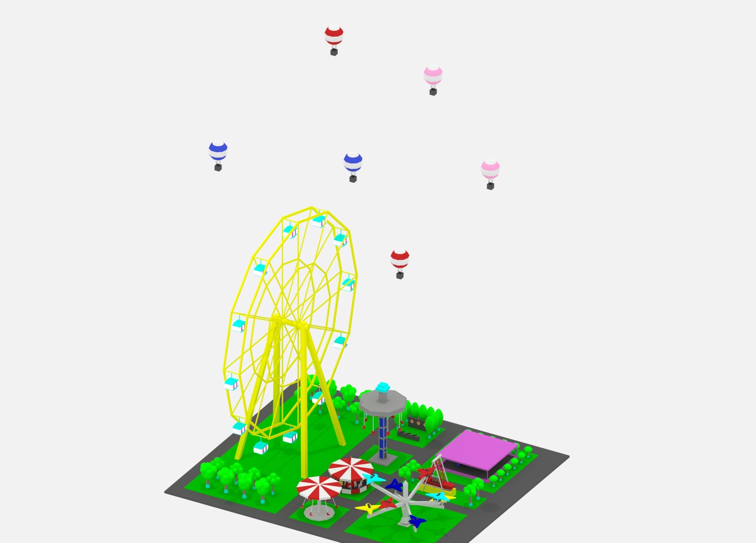 3D cartoon park simple - TurboSquid 1477041