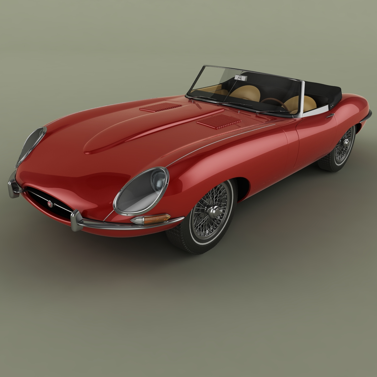 1962 e-type convertible mk1 3d 3ds