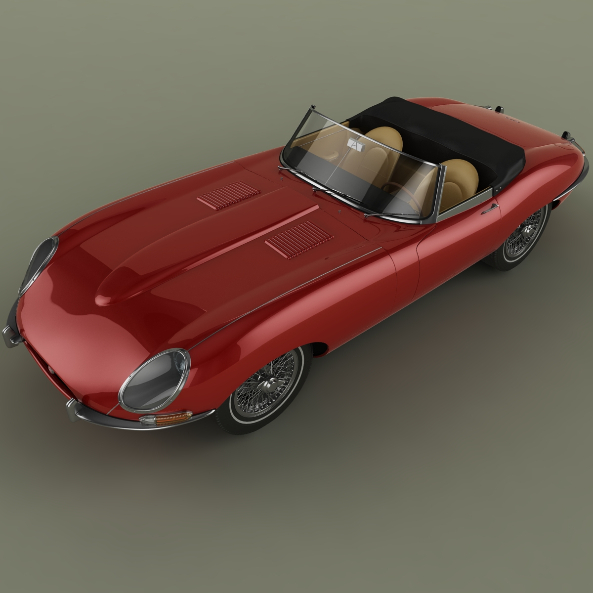 1962 e-type convertible mk1 3d 3ds