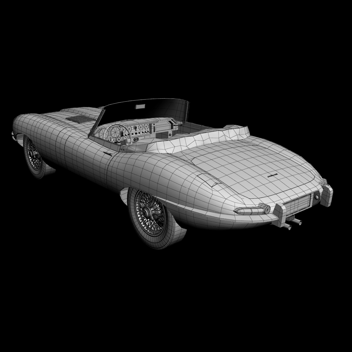 1962 e-type convertible mk1 3d 3ds