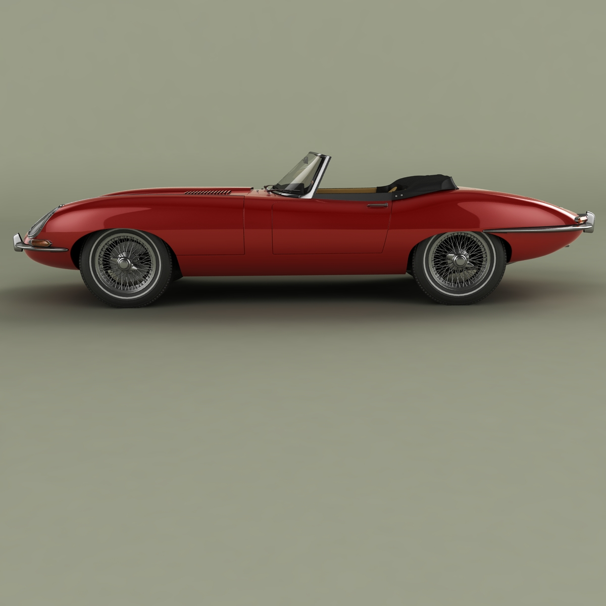 1962 e-type convertible mk1 3d 3ds