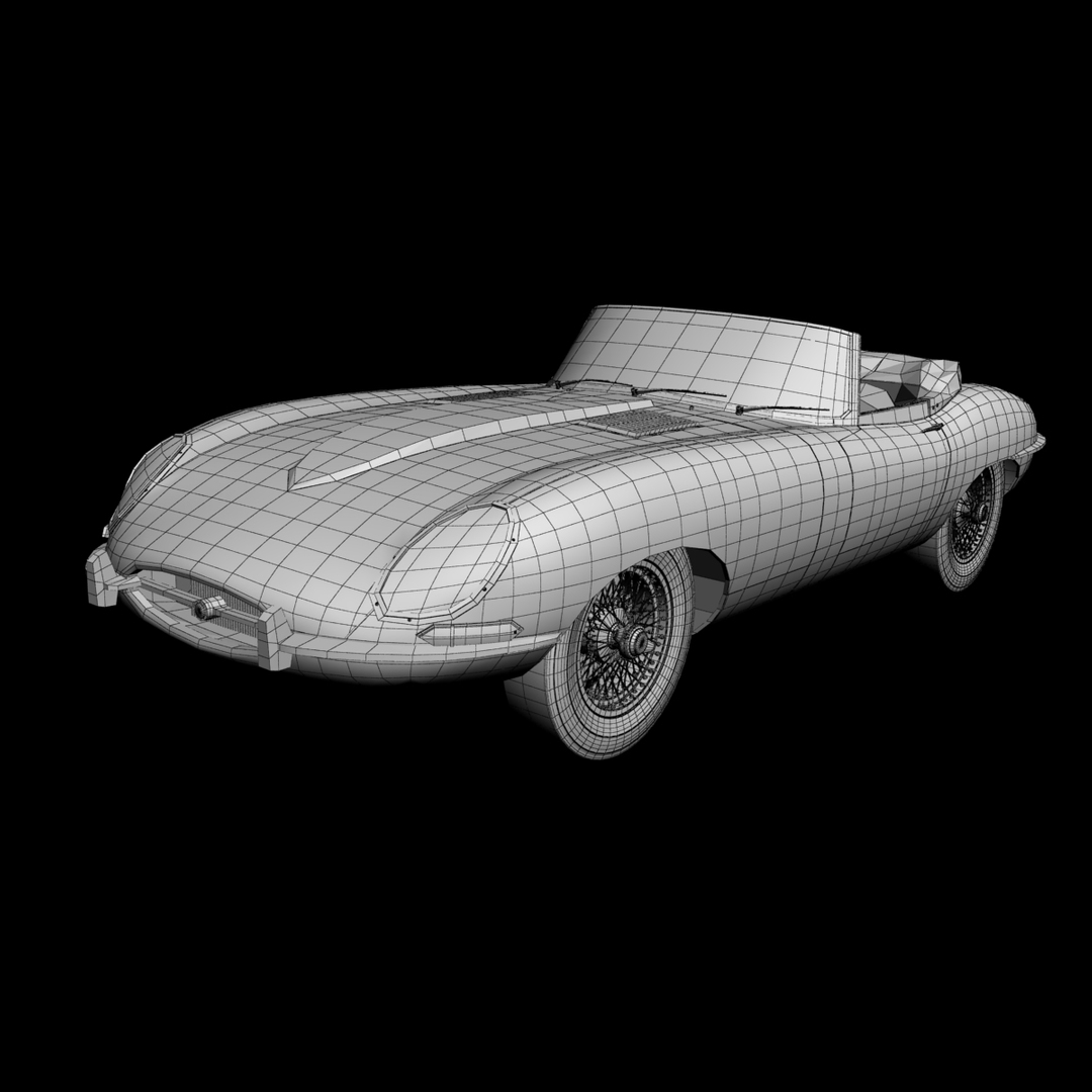 1962 e-type convertible mk1 3d 3ds