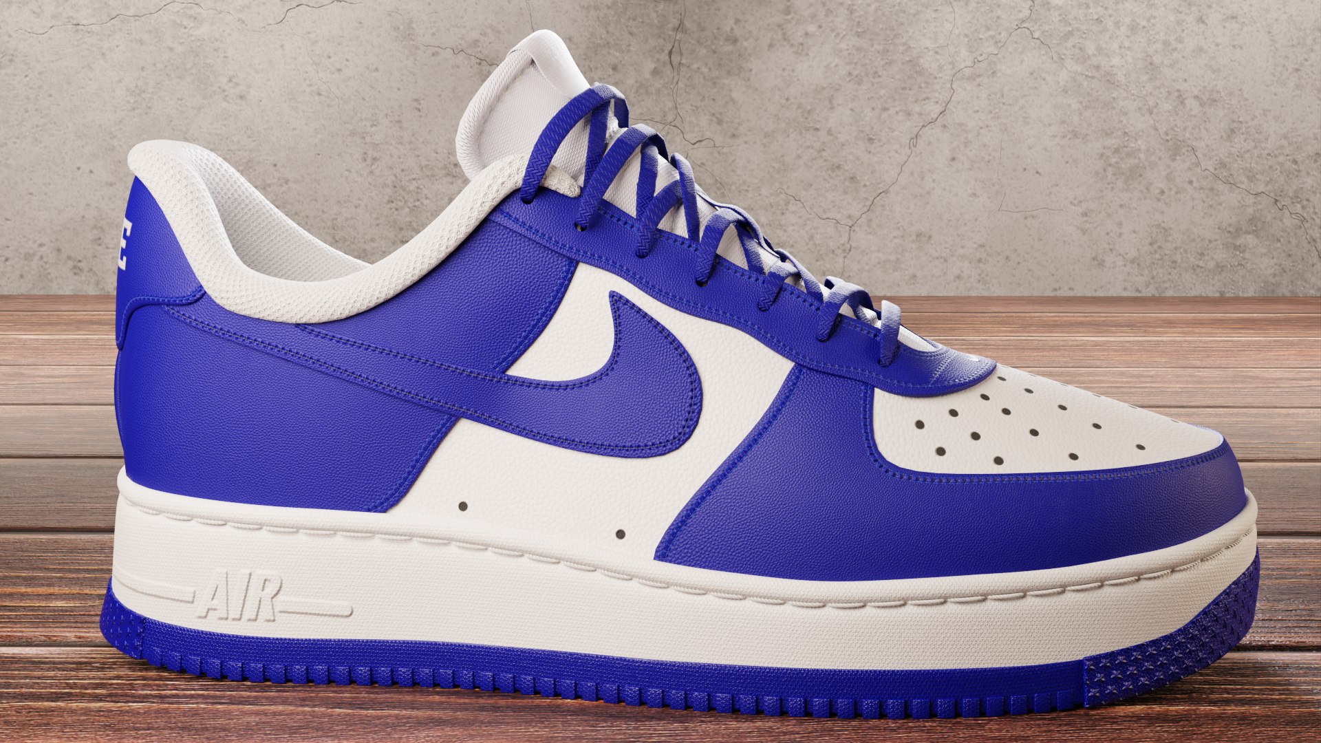 3D Nike Air Force 1 Dark Blue model - TurboSquid 2091447