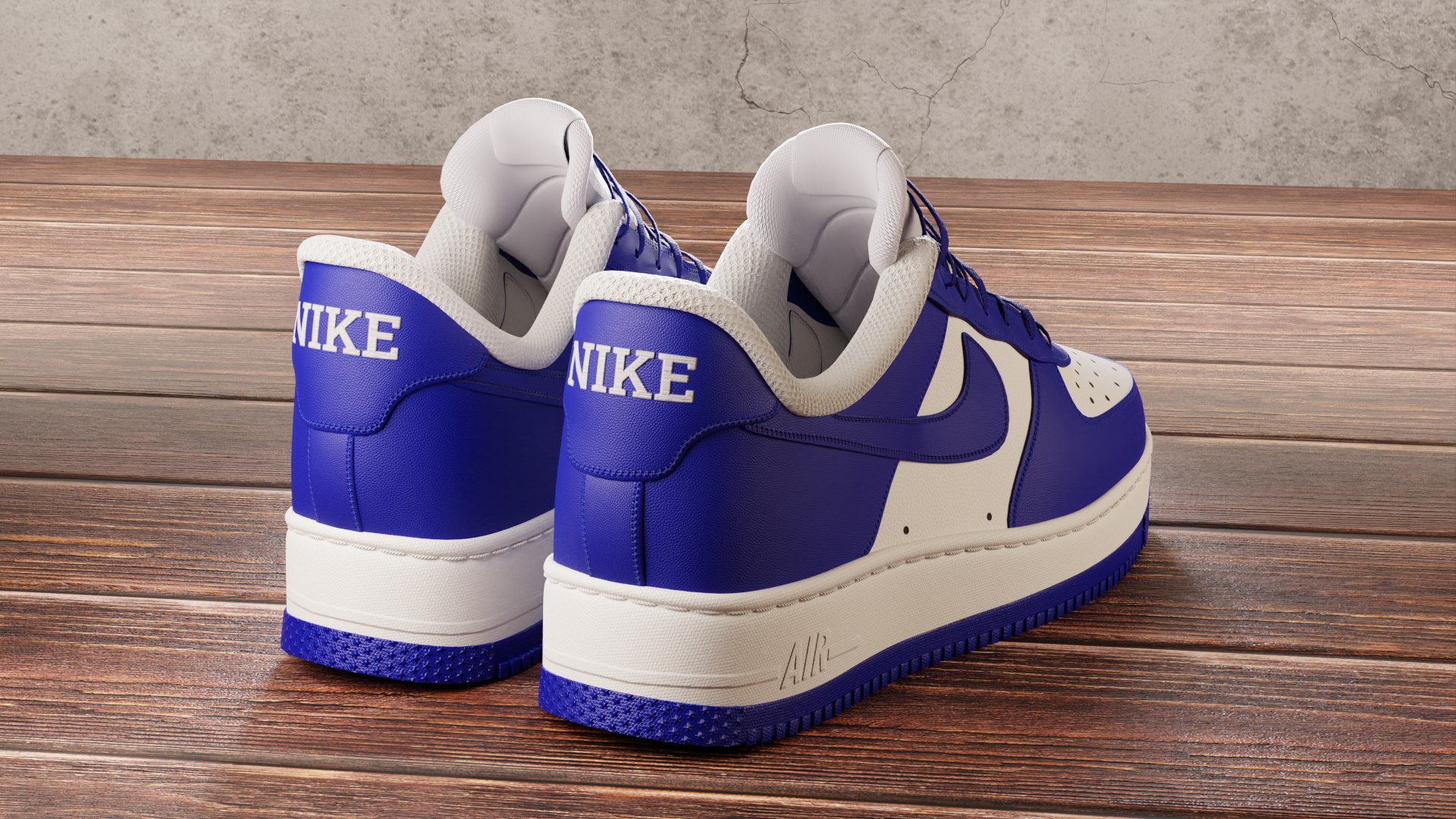 3D Nike Air Force 1 Dark Blue model - TurboSquid 2091447