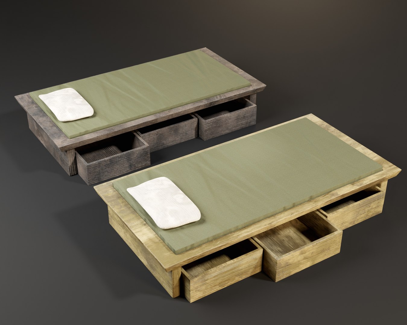 Japanese Tatami Futons Model - TurboSquid 2357182