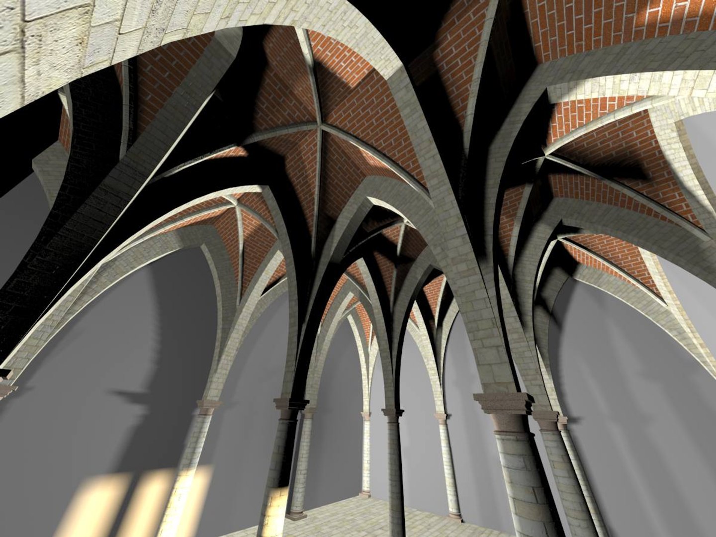 Romanic Vaulting Column 5 3d Model