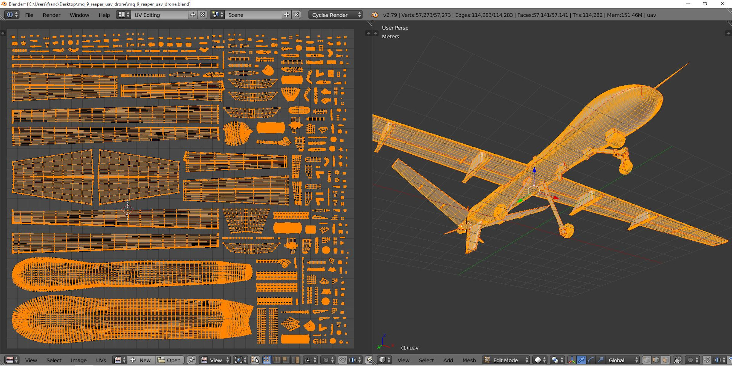 mq-9 reaper uav drones 3d model