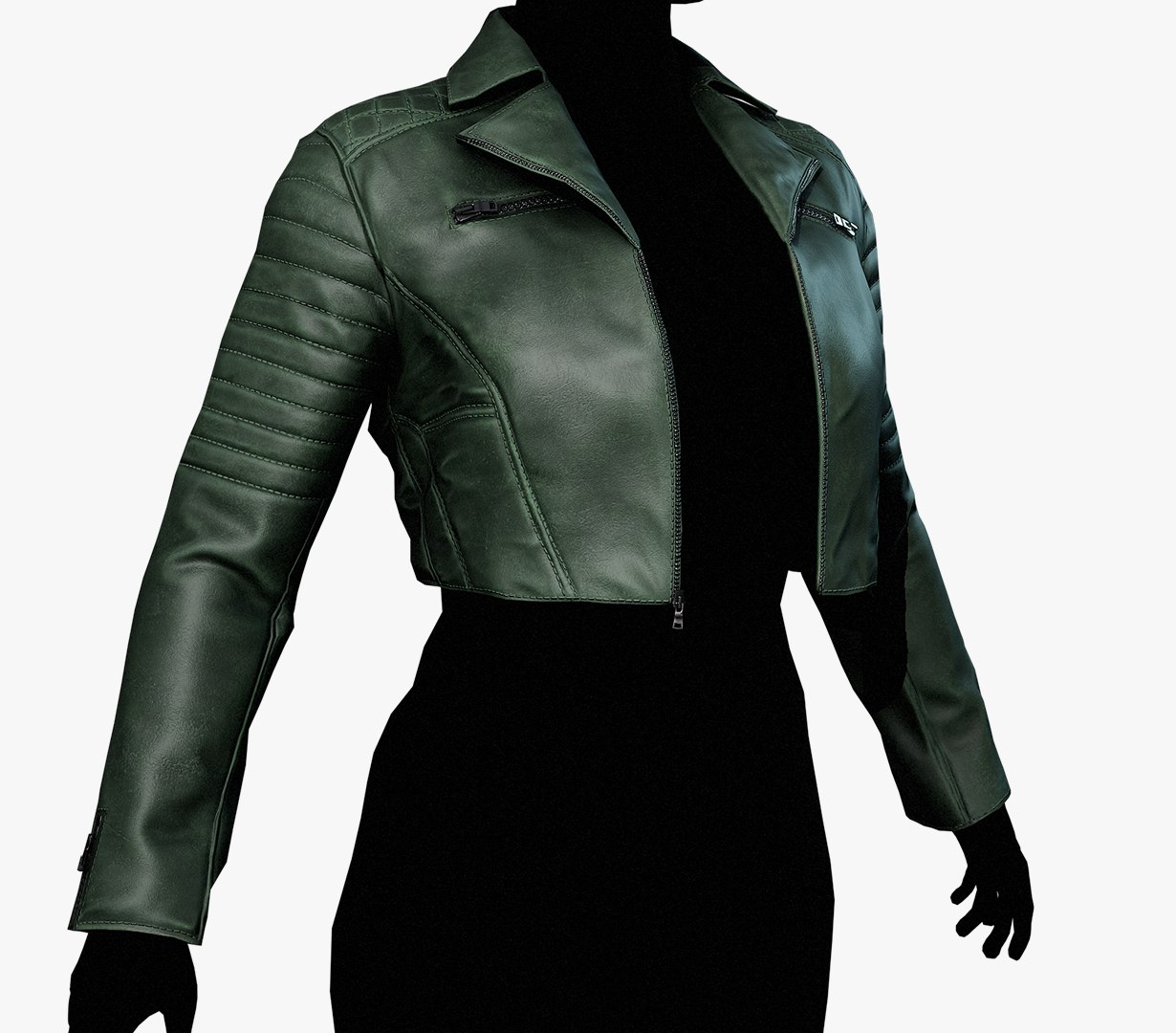 Green Biker Jacket model - TurboSquid 2179637