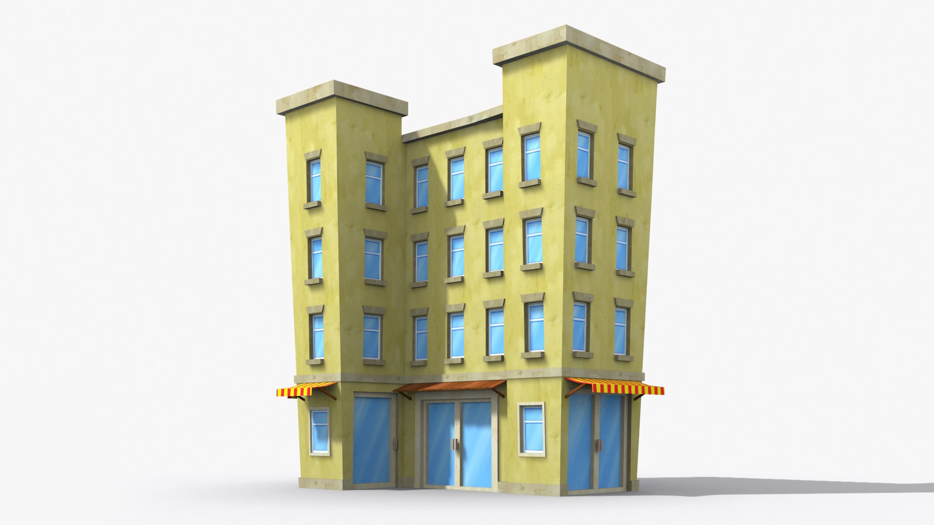 Cartoon Building X5 Model - TurboSquid 1832292
