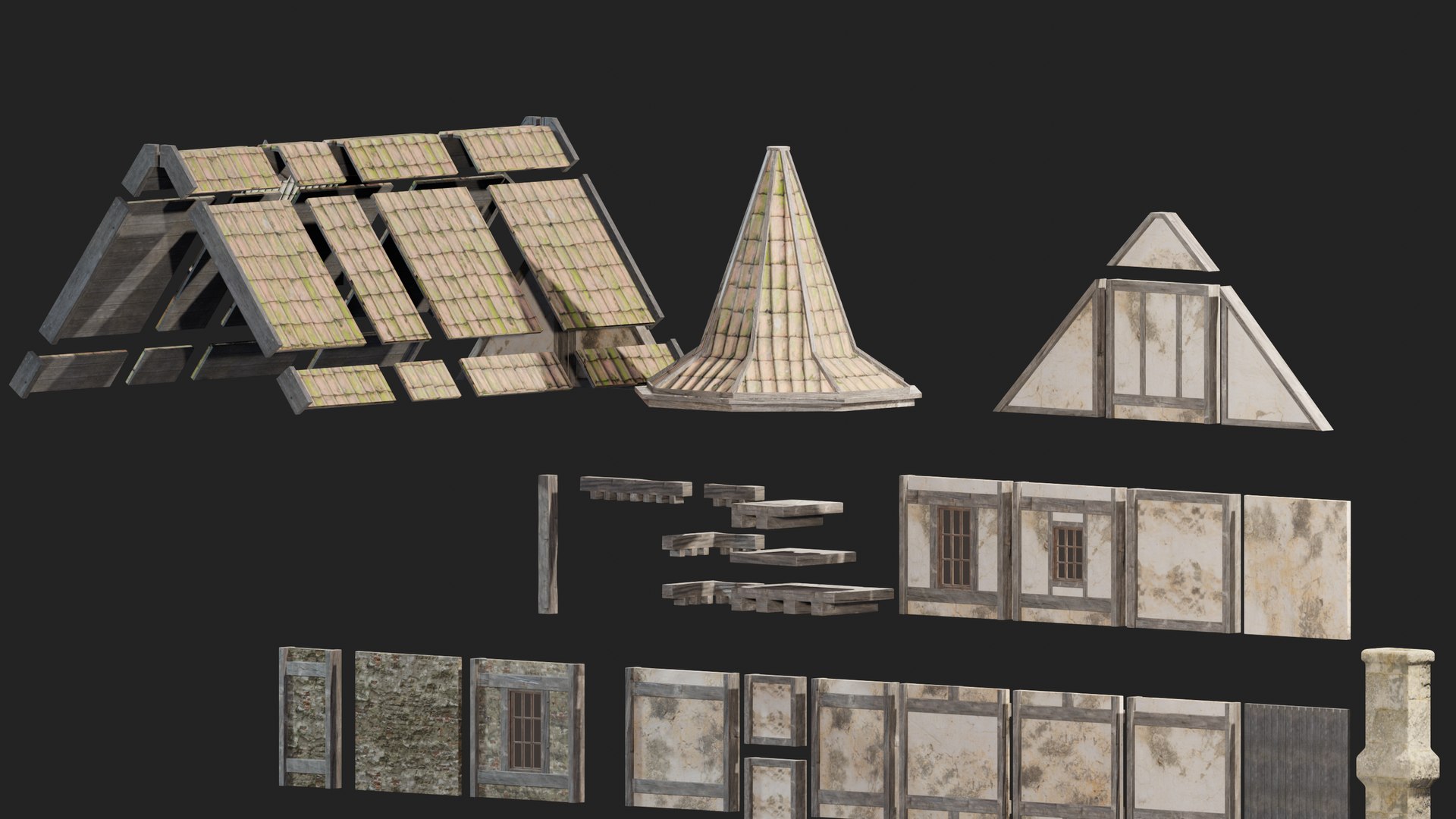 3D Medieval Kitbash Props Pack Set Model - TurboSquid 1851614