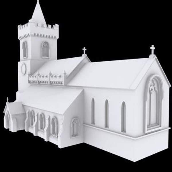 church building christian 3d model