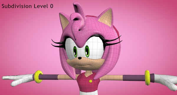 3d model amy rose rigged