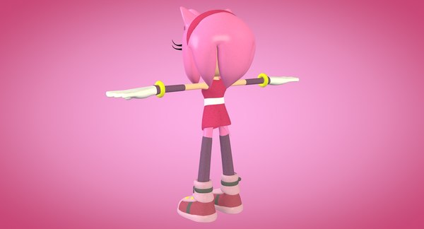 3d model amy rose rigged