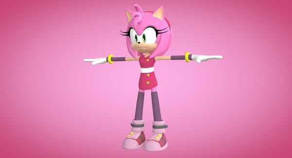 3d model amy rose rigged