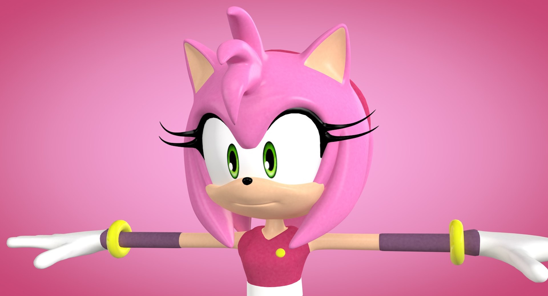 3d Model Amy Rose Rigged