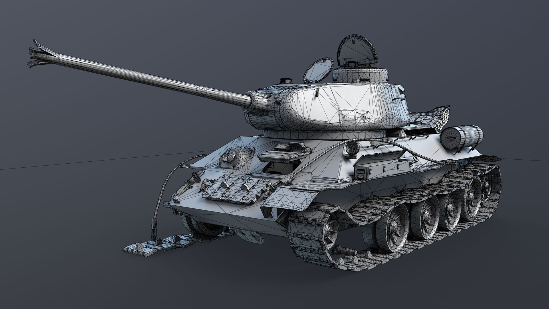 3D T-34-85 Destroyed Game Ready Model - TurboSquid 1990032