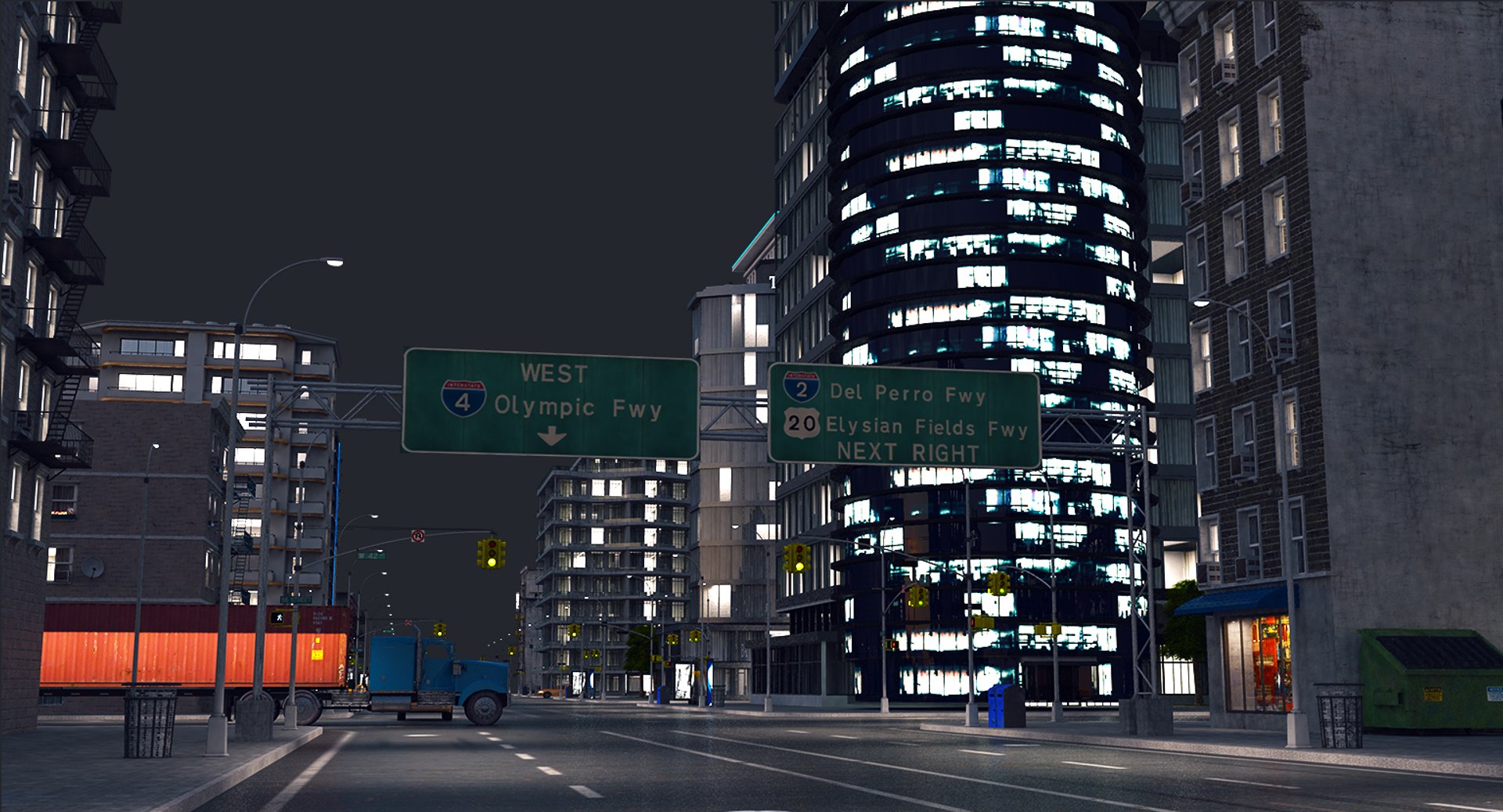3D night city a1 model - TurboSquid 1398036