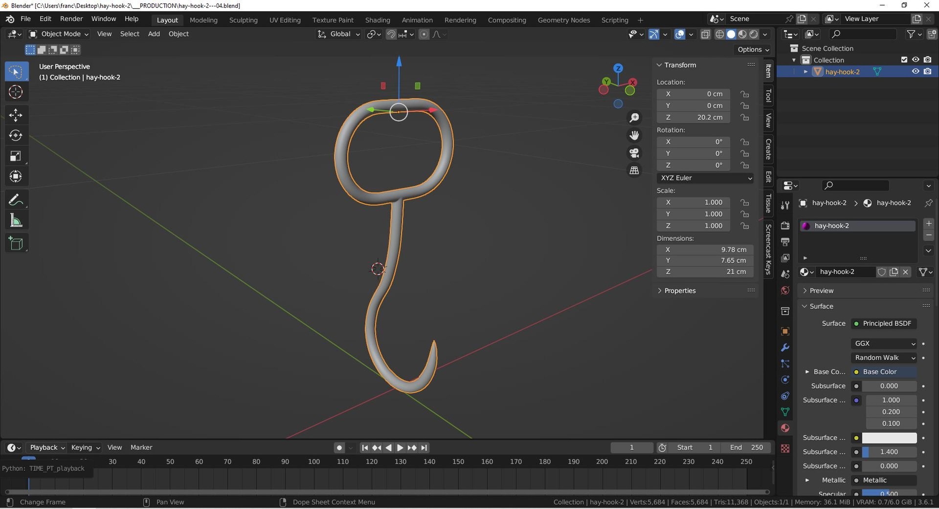 Hay Hook 2 3D Model - TurboSquid 2148648