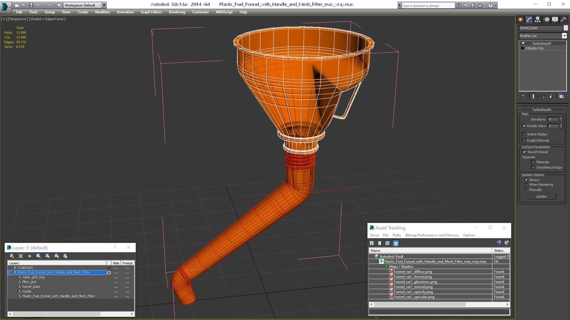 Plastic Fuel Funnel with Handle and Mesh Filter 3D model - TurboSquid ...