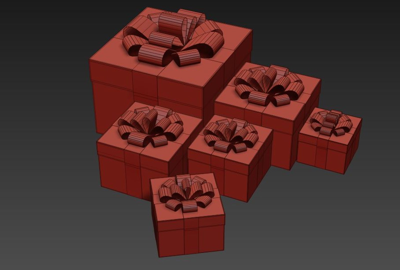 3d gift boxes model