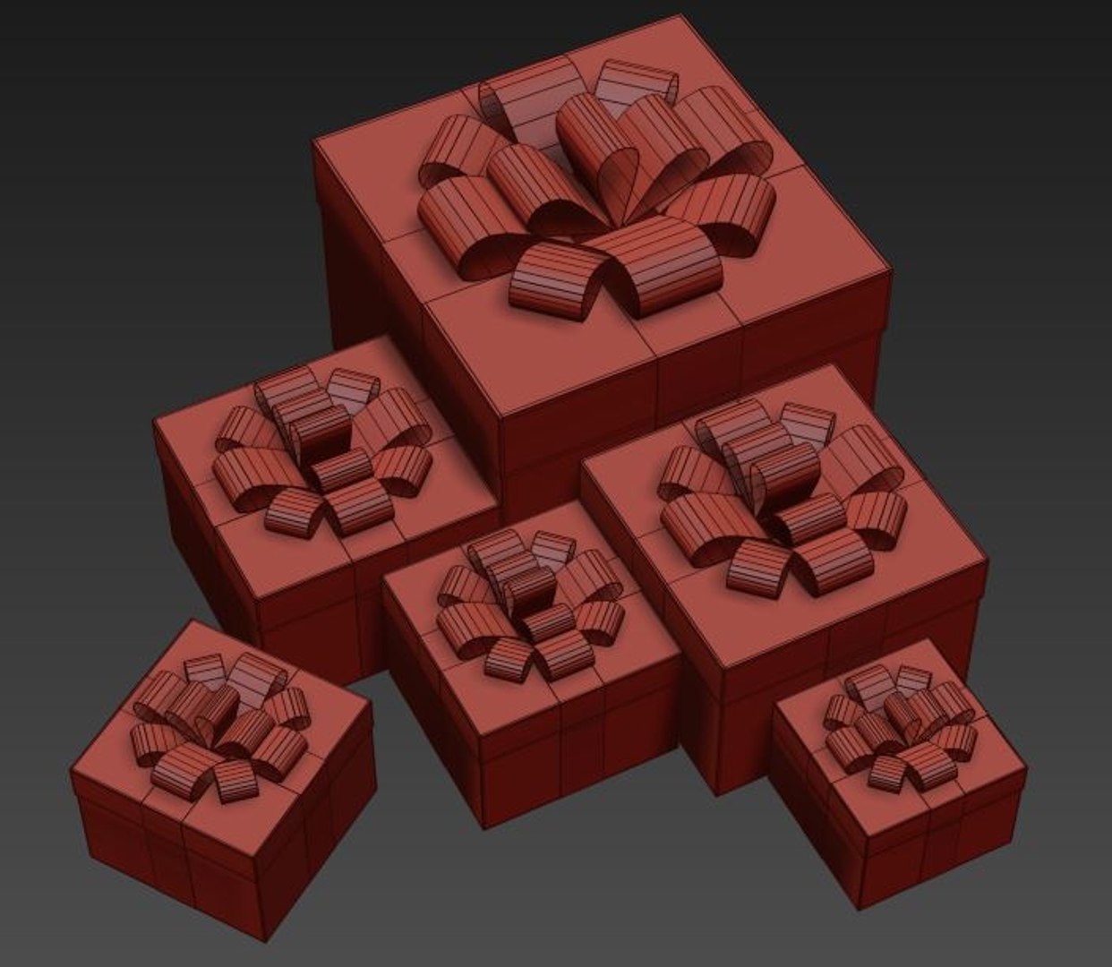 3d gift boxes model