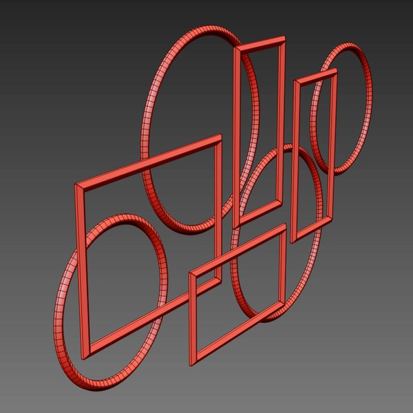 3d Model Metallic Shapes Wall Decor Turbosquid 1968964
