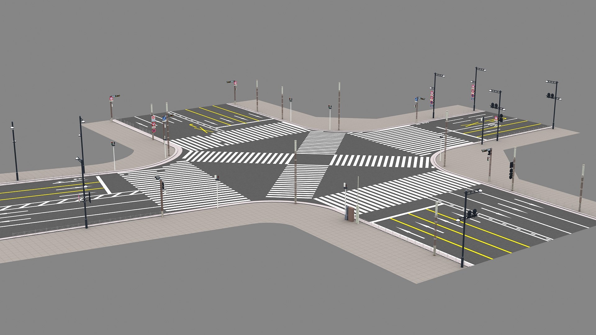 3D Sukiyabashi Crossing Ginza Tokyo Model - TurboSquid 2049970