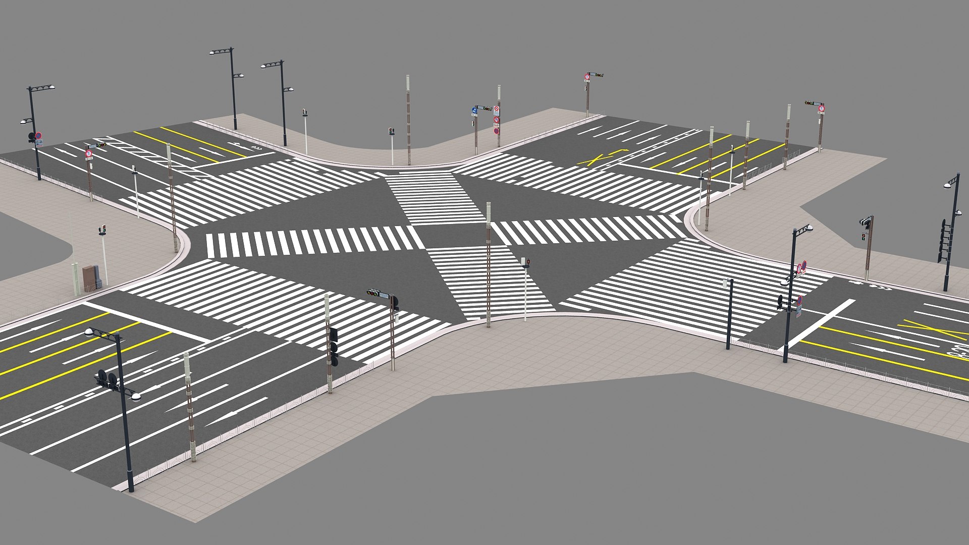 3D Sukiyabashi Crossing Ginza Tokyo Model - TurboSquid 2049970