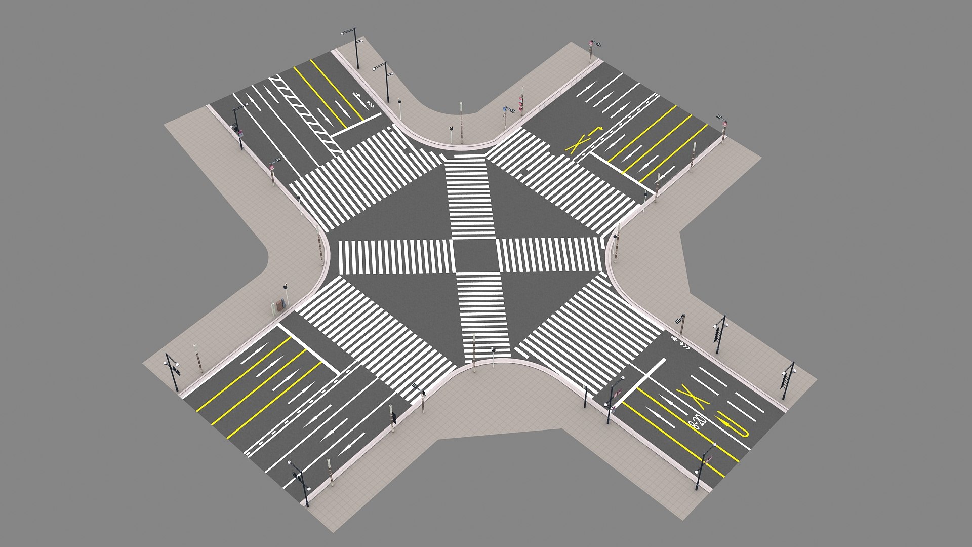 3D Sukiyabashi Crossing Ginza Tokyo Model - TurboSquid 2049970
