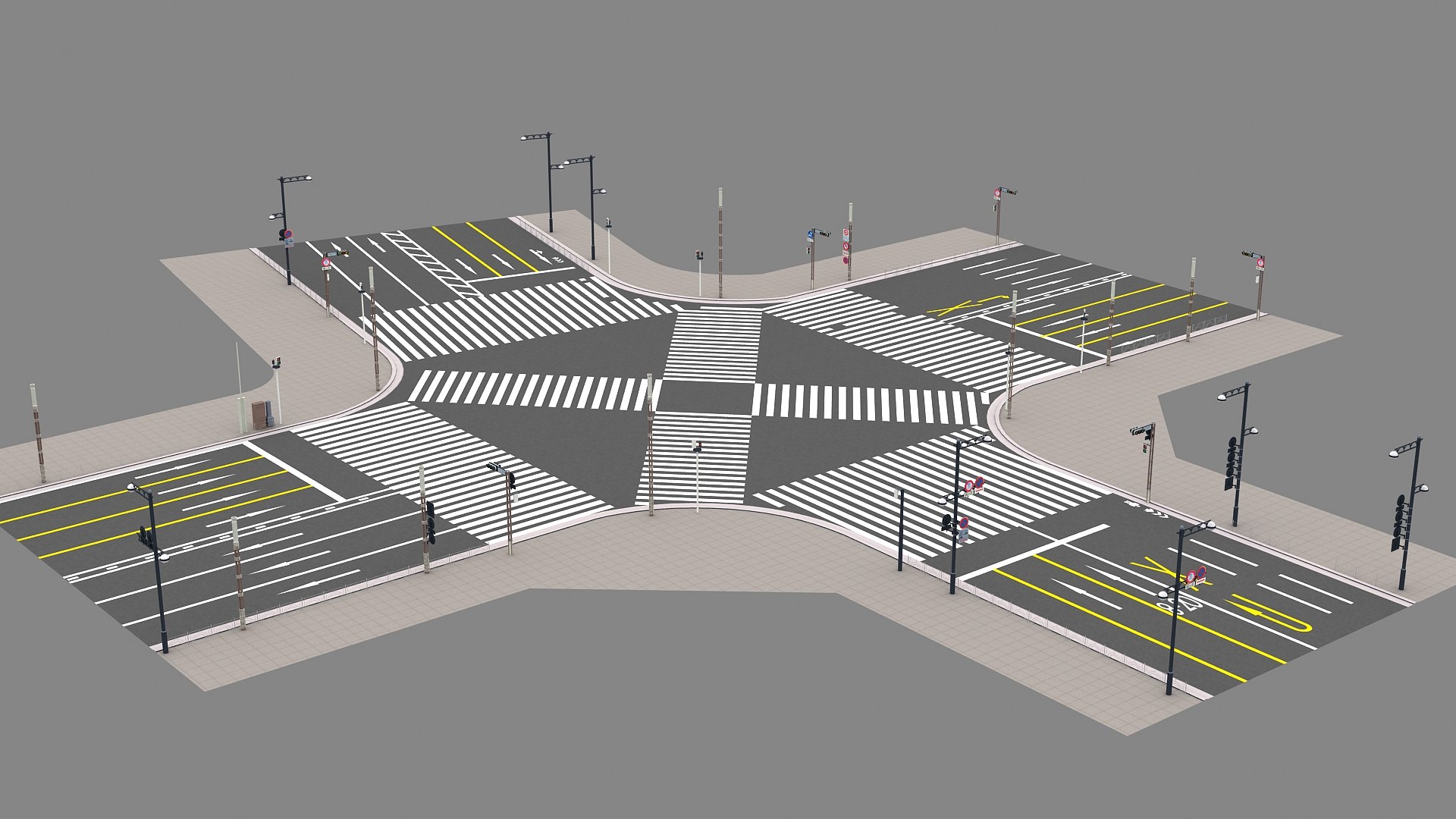 3D Sukiyabashi Crossing Ginza Tokyo Model - TurboSquid 2049970