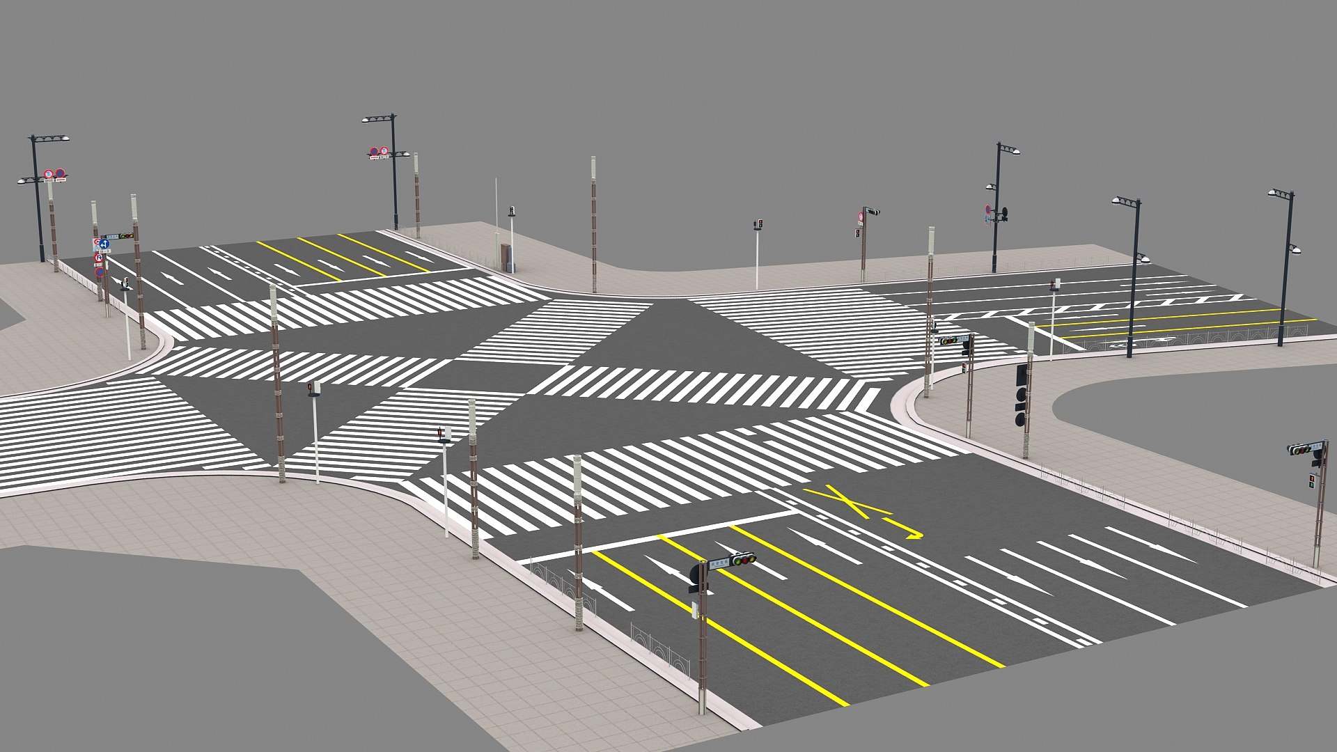 3D Sukiyabashi Crossing Ginza Tokyo Model - TurboSquid 2049970
