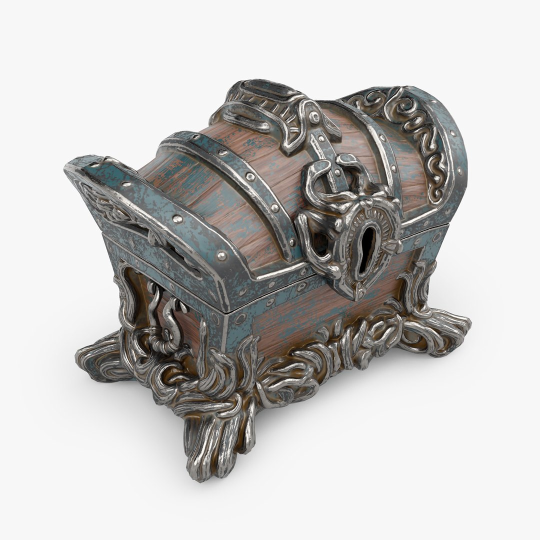 3D stylized metal chest pattern - TurboSquid 1617130