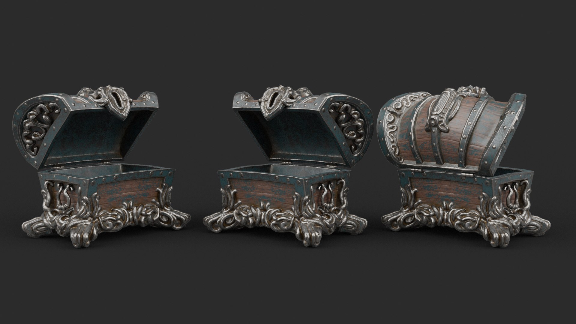 3D Stylized Metal Chest Pattern - TurboSquid 1617130