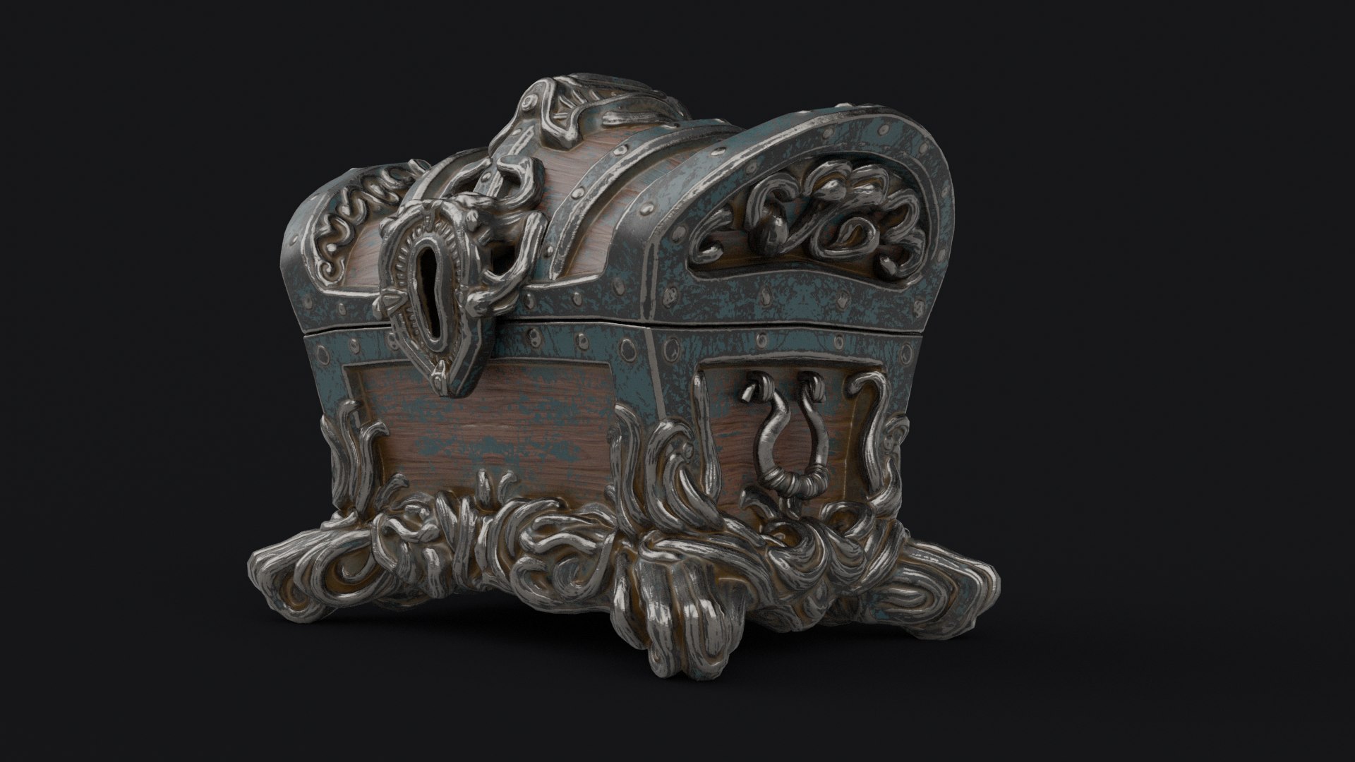 3D Stylized Metal Chest Pattern - TurboSquid 1617130