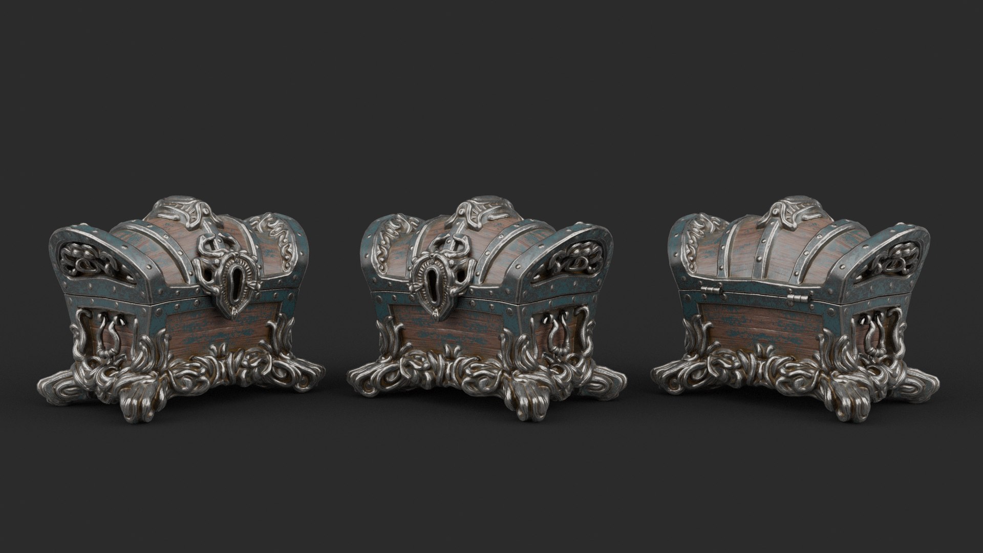 3D Stylized Metal Chest Pattern - TurboSquid 1617130