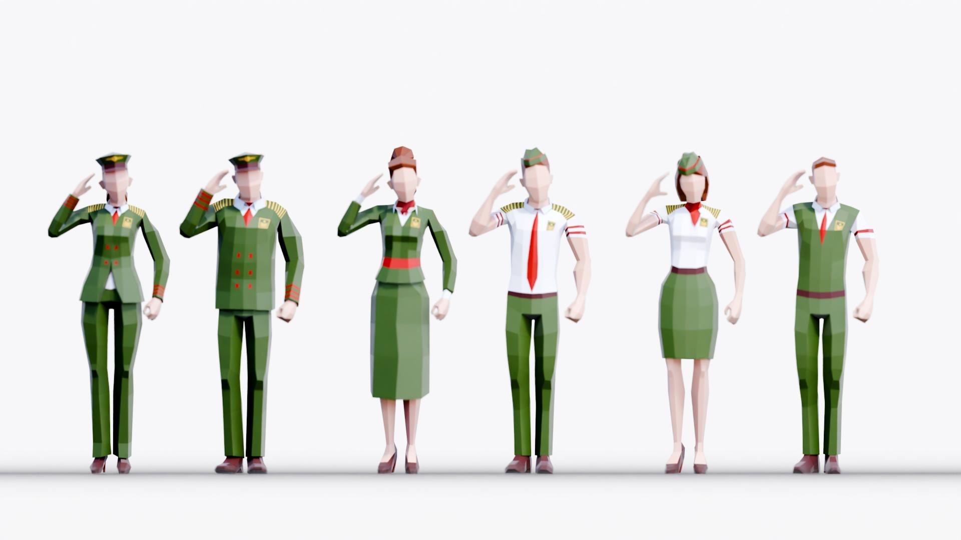 Low Poly Airline Crew Model - TurboSquid 2395497