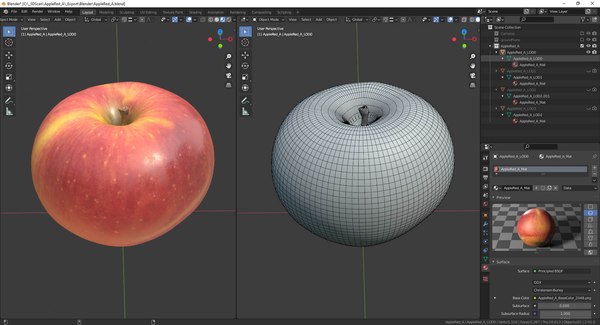 3D red apple scan pbr model - TurboSquid 1693811