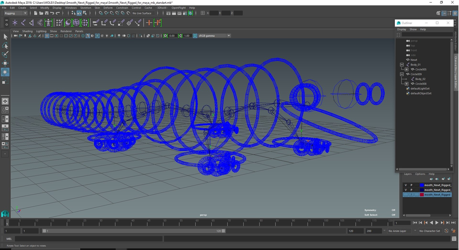 Smooth Newt Rigged for Maya model - TurboSquid 2157548